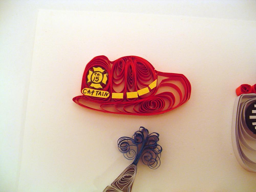 Fireman Themed Paper Quilling In Shadowbox Frame (9x11) on Luulla